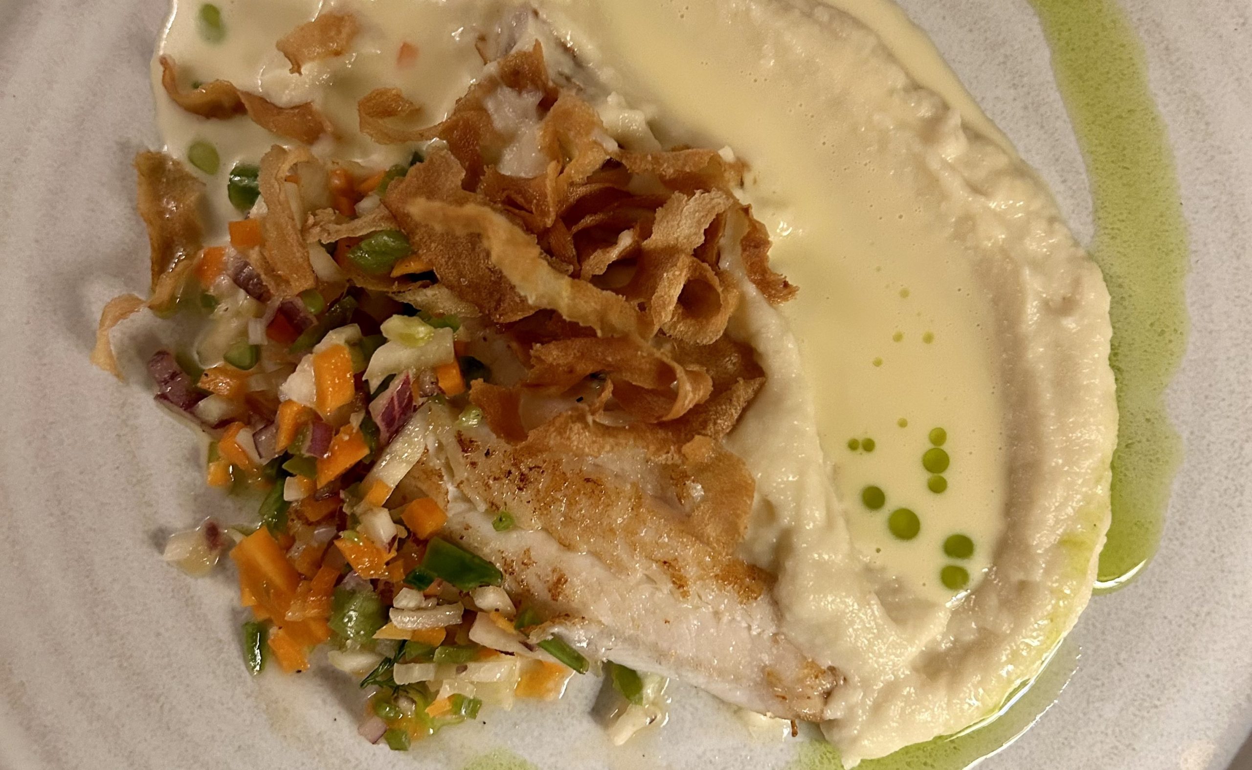 Paistettua siikaa kasvismosaiikilla ja palsternakkapyrellä - Kalaruoka